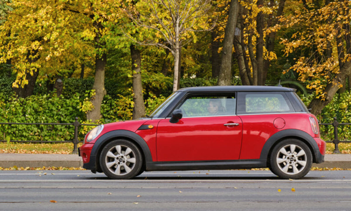 Red Mini Cooper Side View